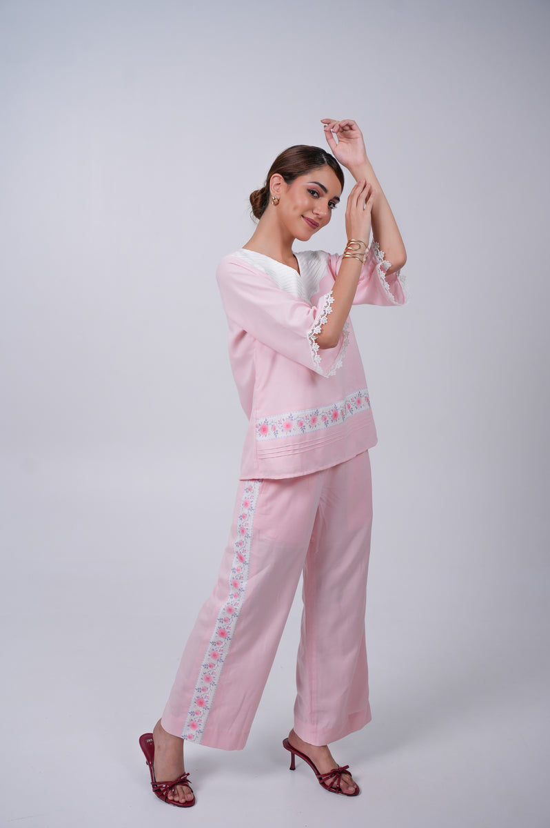MILLIE PINK CO-ORD SET FOR WOMEN - House of Daang