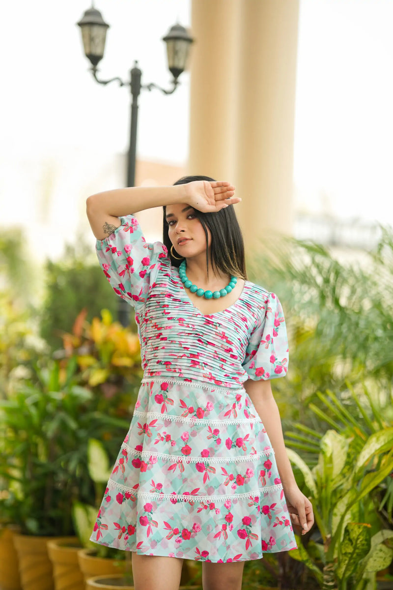 PETRA SKATER MINI DRESS FOR WOMEN - House of Daang